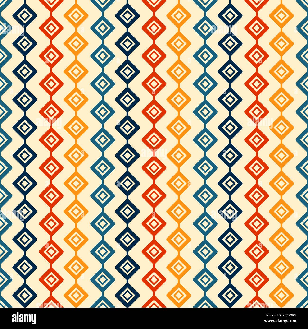 Geometric square seamless pattern retro color style. Vector ...