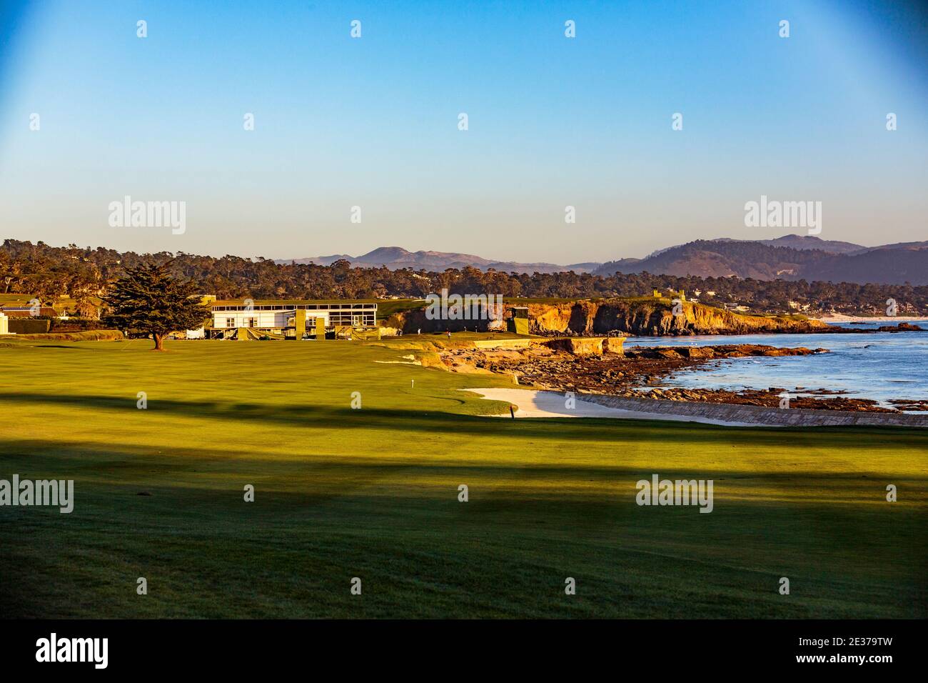 Pebble Beach, California, February 17, 2018: The famous 18th hole at ...