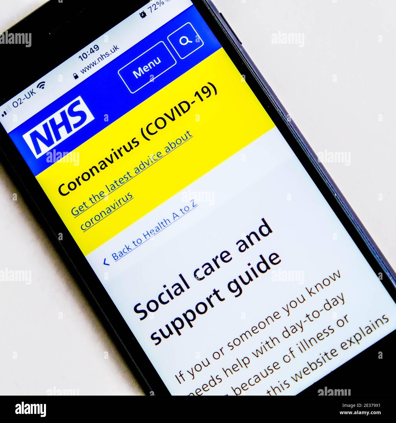 London UK, January 17 2021, NHS App Mobile Or Smart Phone Screenshot ...
