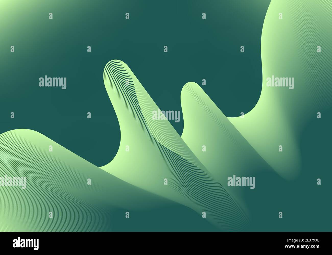 Abstract green wavy lines gradient background space for your text ...