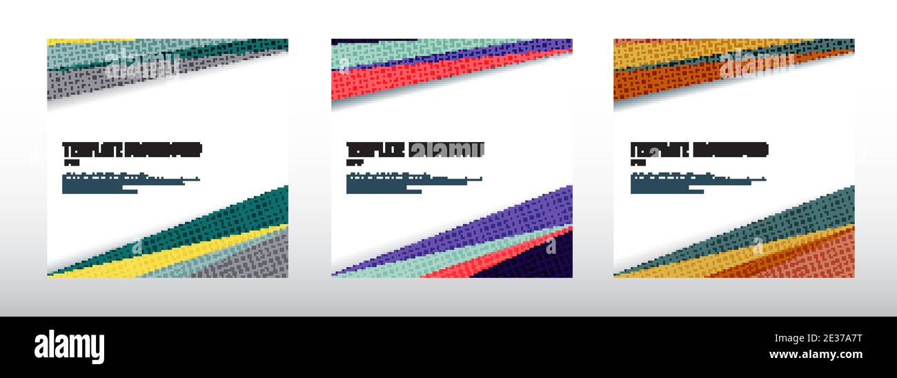 Set of abstract template header and footers colorful geometric ...