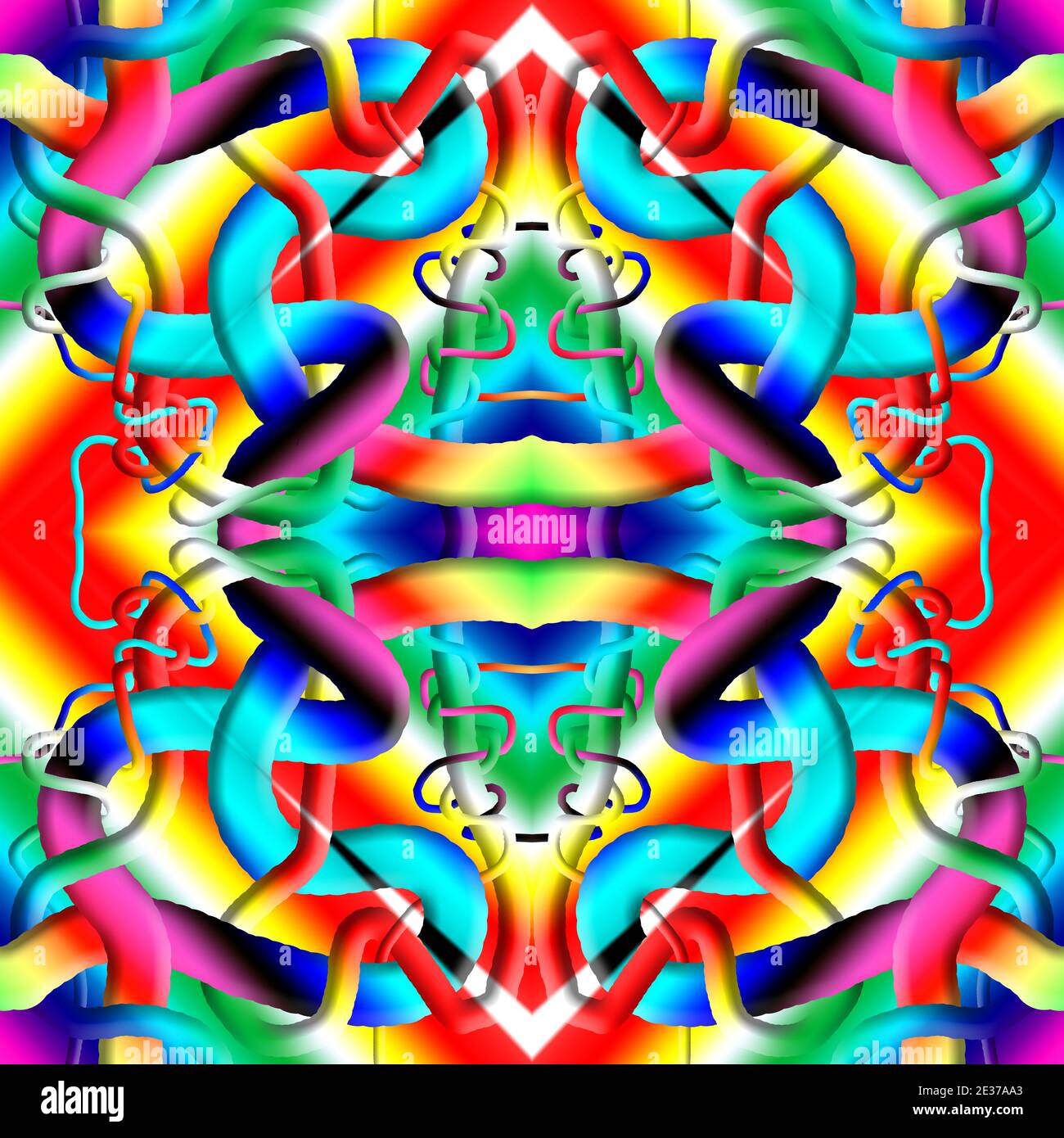 3D graphic illustration - seamless repeating rainbow colours pattern ...
