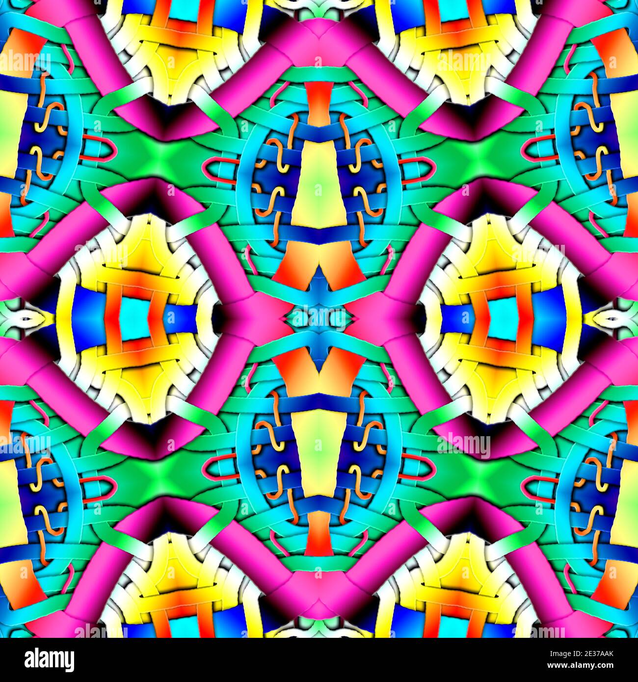 3D graphic illustration - seamless repeating rainbow colours pattern ...