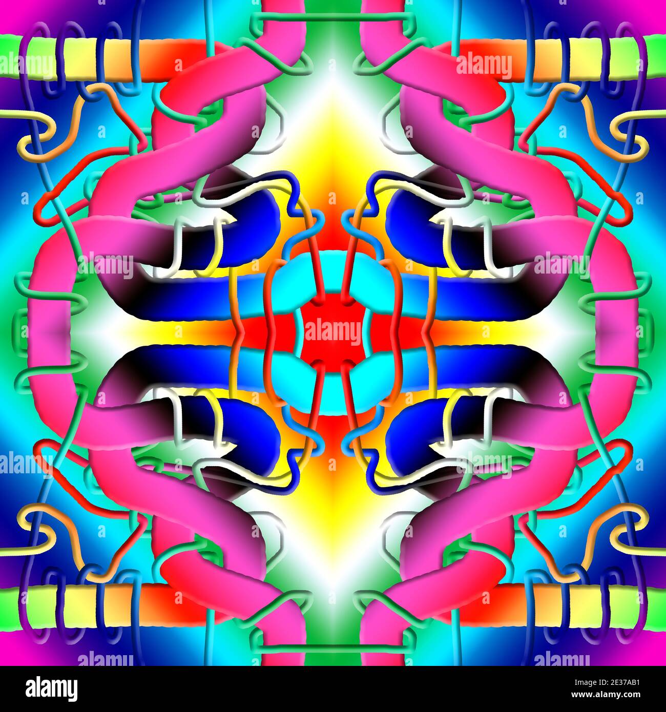 3D graphic illustration - seamless repeating rainbow colours pattern ...