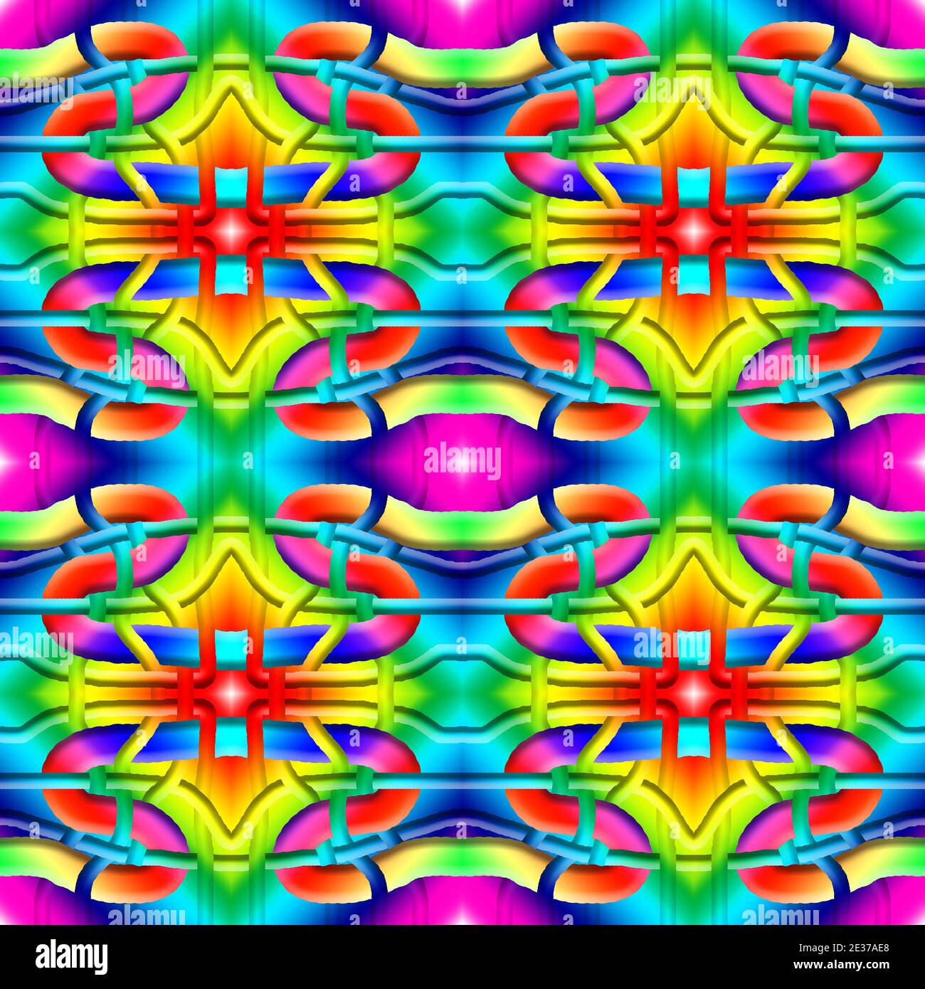 3D graphic illustration - seamless repeating rainbow colours pattern ...