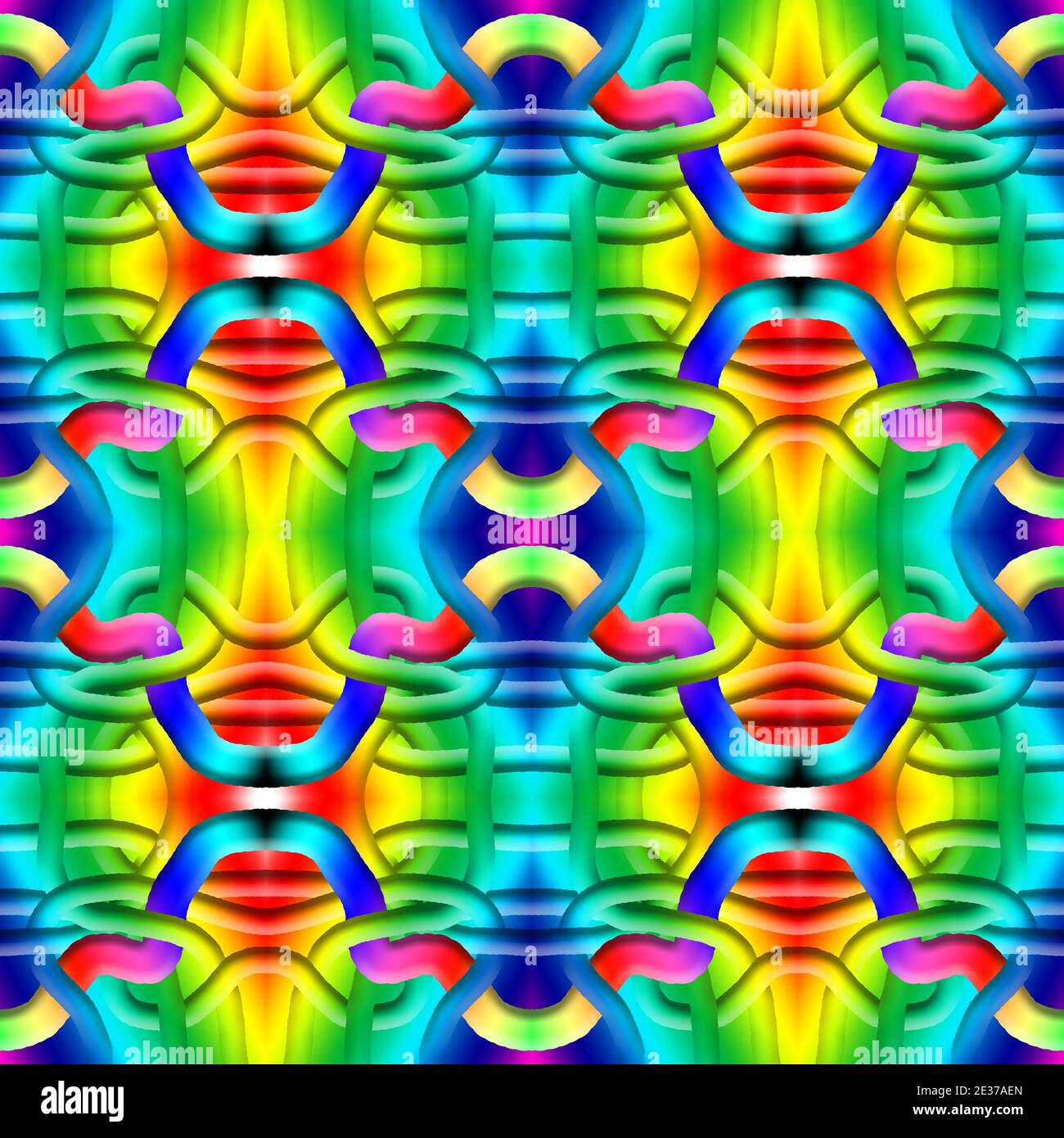 3D graphic illustration - seamless repeating rainbow colours pattern ...
