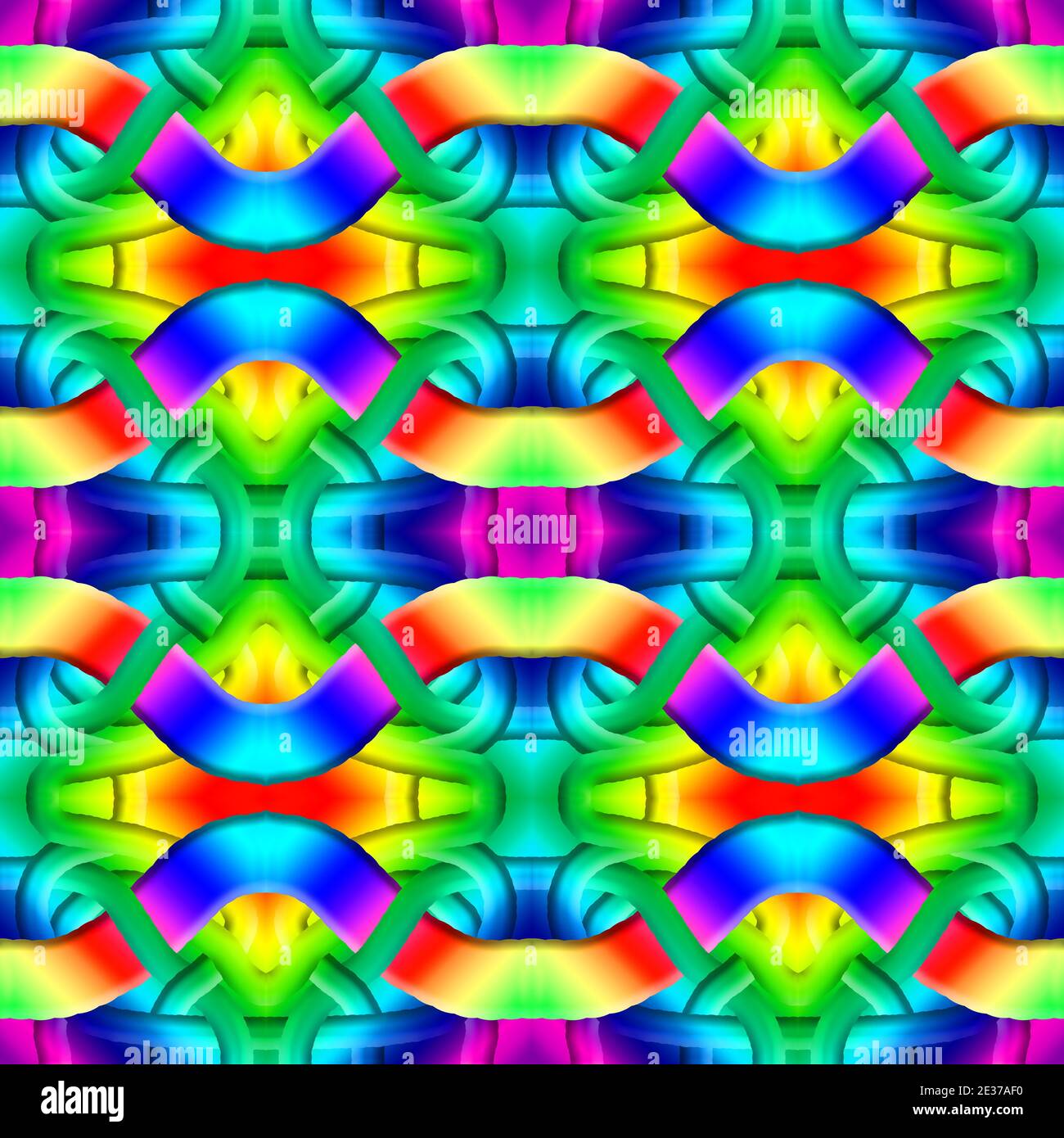 3D graphic illustration - seamless repeating rainbow colours pattern ...
