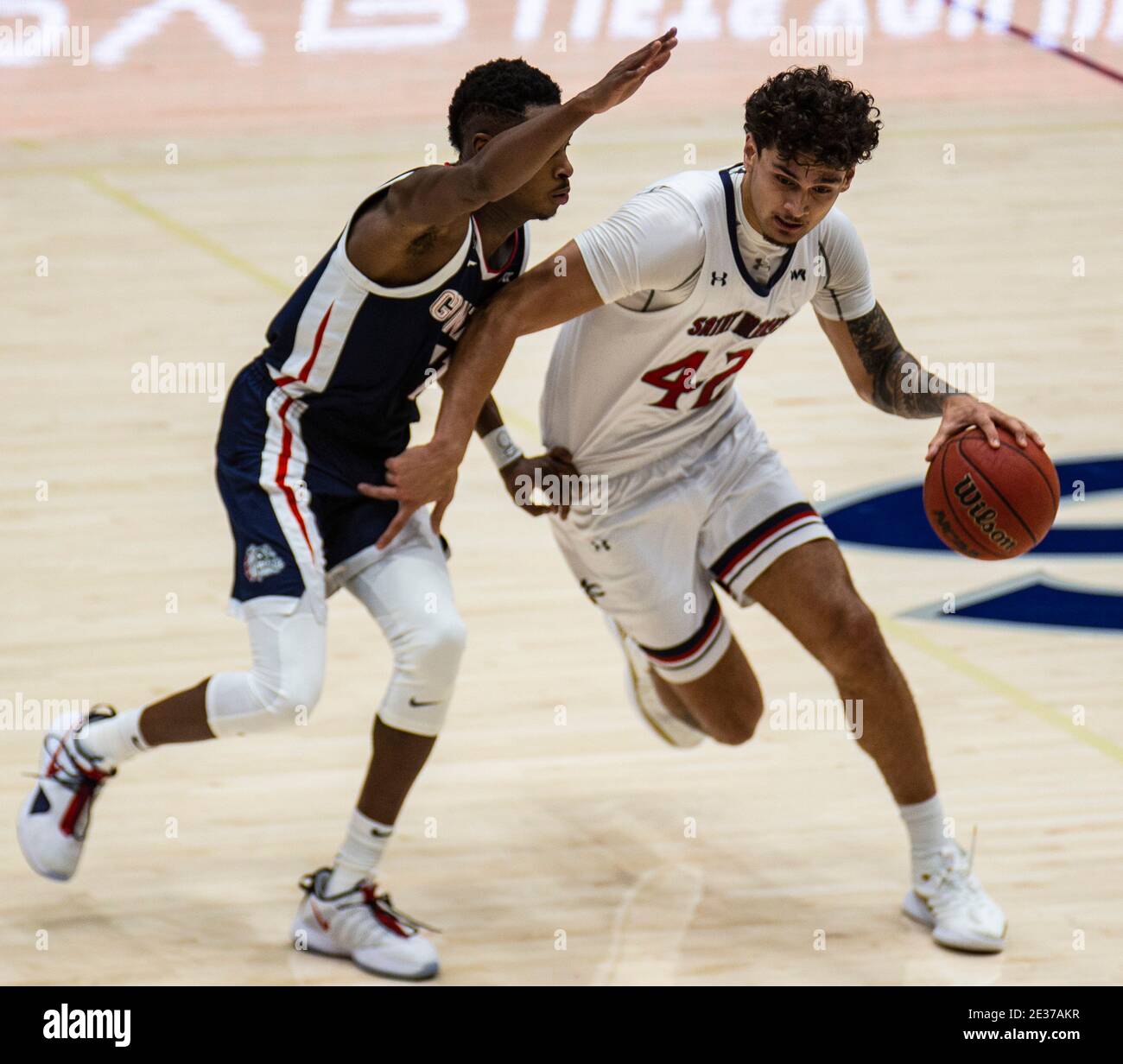 January 16, 2021 Moraga, CA U.S.A. St. Mary's Gaels forward Dan Fotu ...