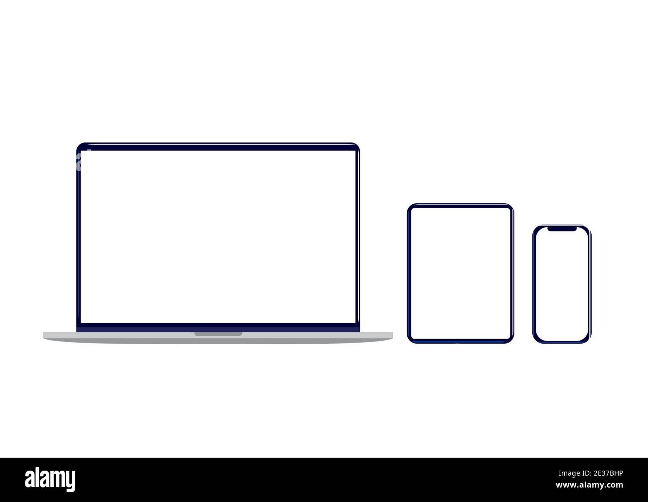 Illustration of mockups of laptop, tablet, phone Stock Vector Image ...