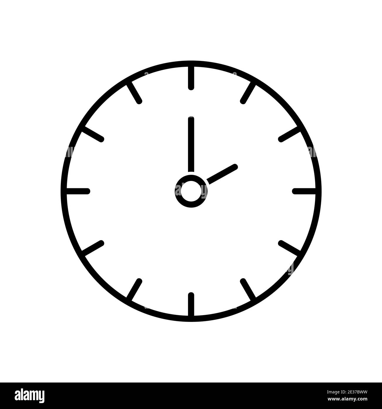 Time icon. Clock pictogram. Flat symbol for web. Line stroke. Isolated ...
