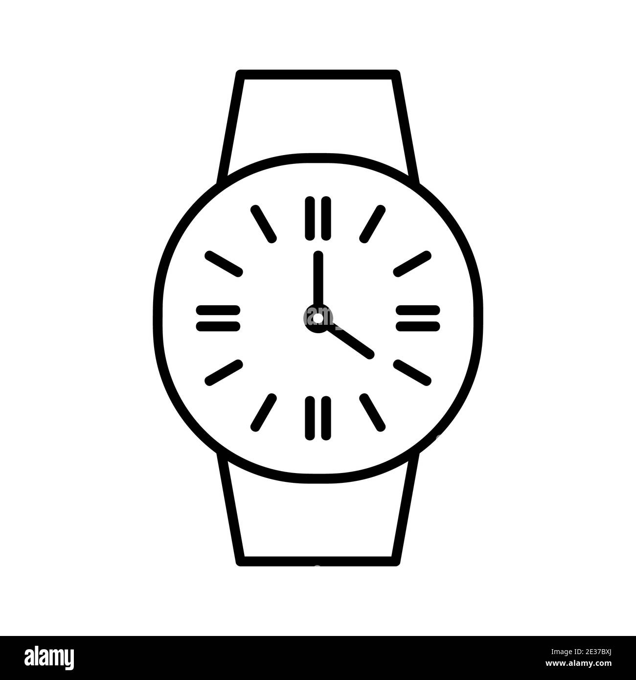 Wrist Watch icon. Clock pictogram. Flat symbol for web. Line stroke ...