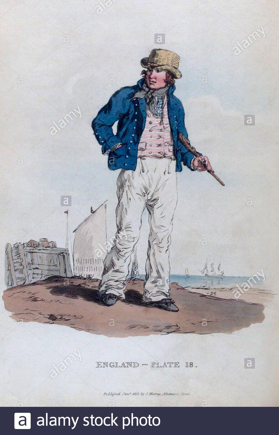 Sailor, England, vintage illustration from 1814 Stock Photo - Alamy