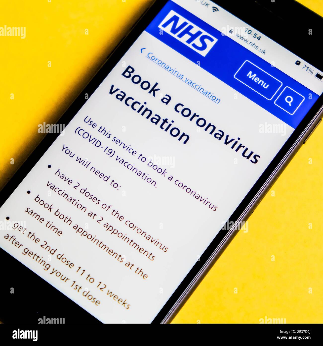 Nhs covid vaccination booking hi-res stock photography and images - Alamy