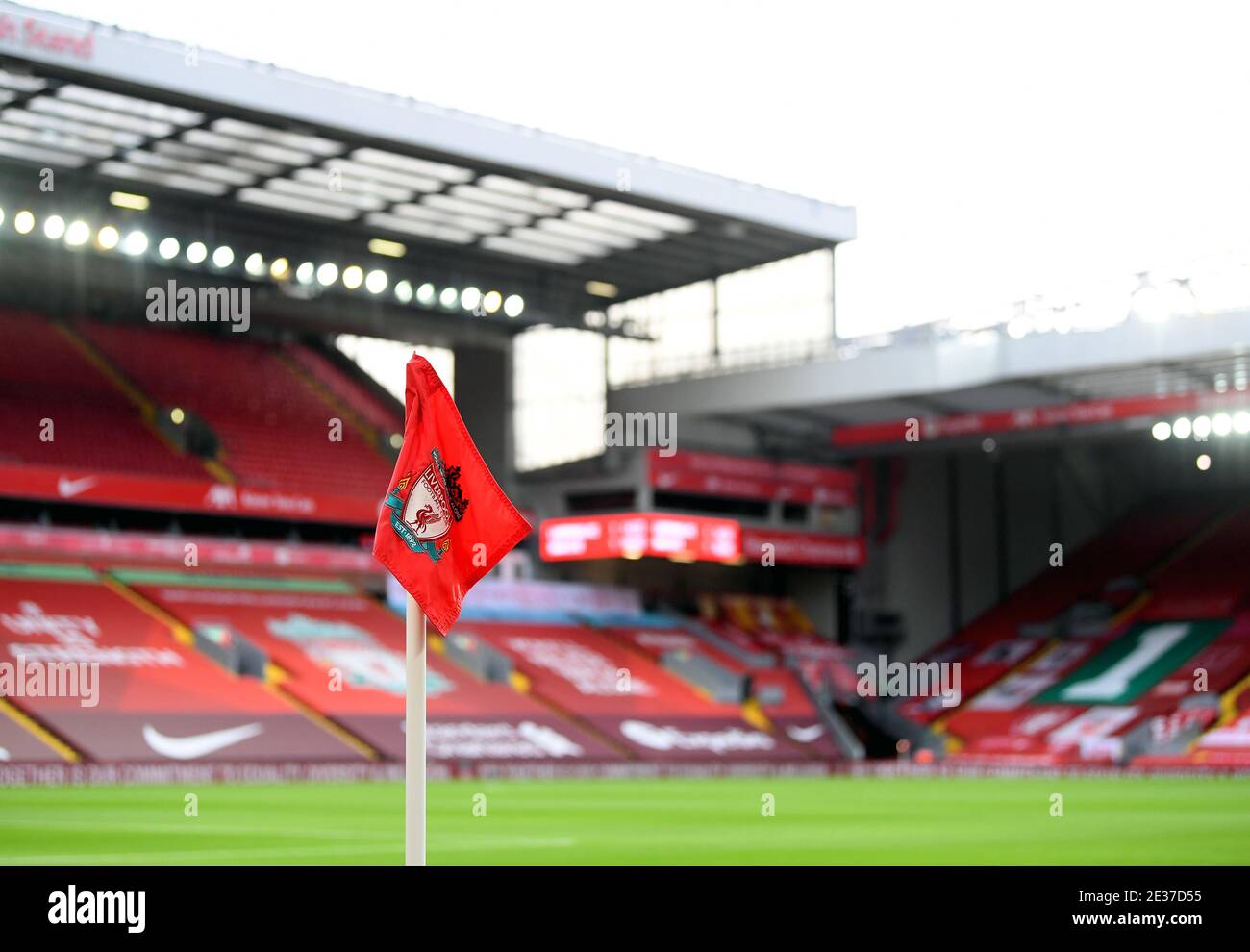 A general view of the corner flag before the Premier League match at ...