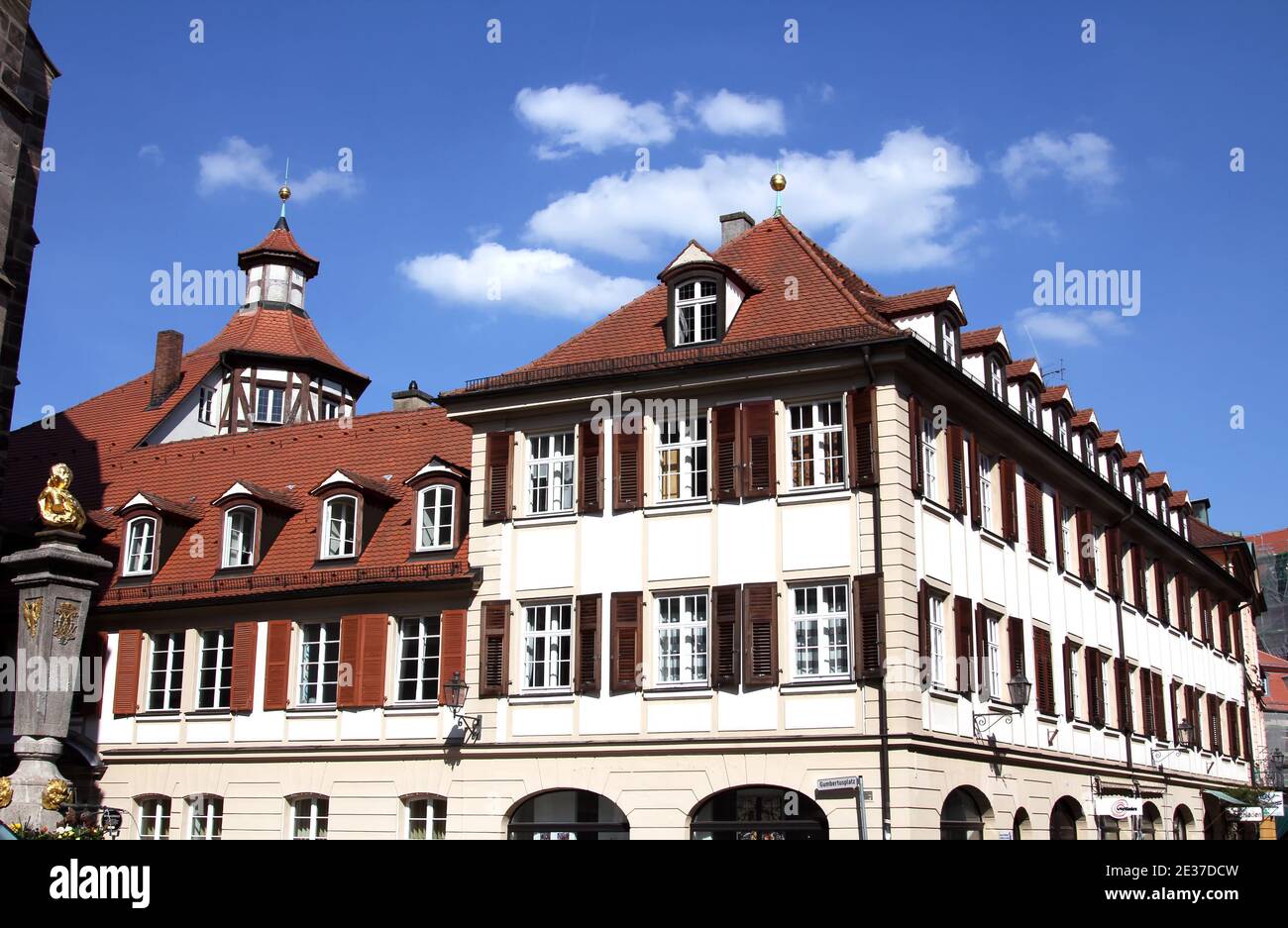 Scenic view of the Old Town architecture of Ansbach, Bavaria, Germany ...