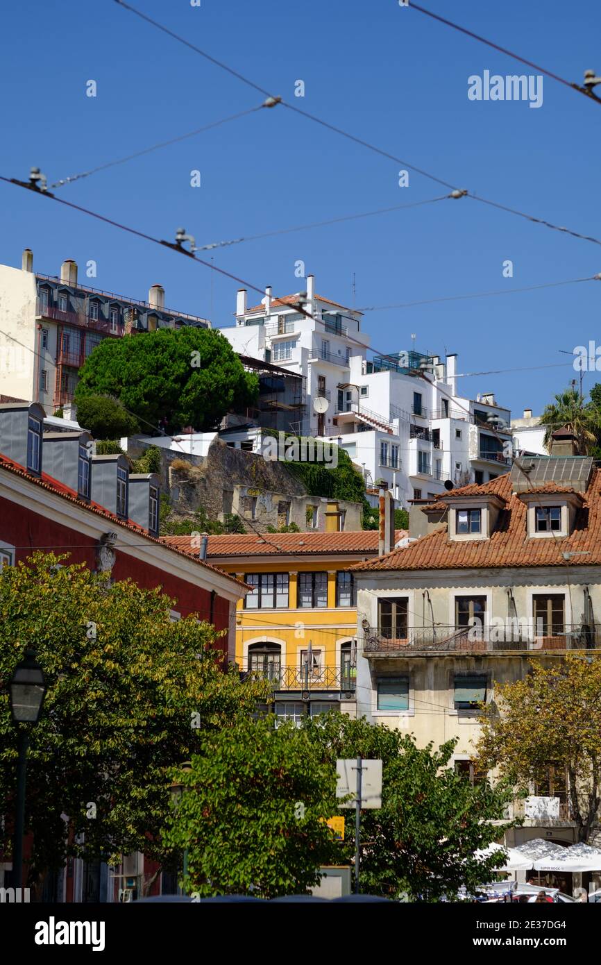 Rooftop view over the historic centre of Lisbon, Portugal Stock Photo ...