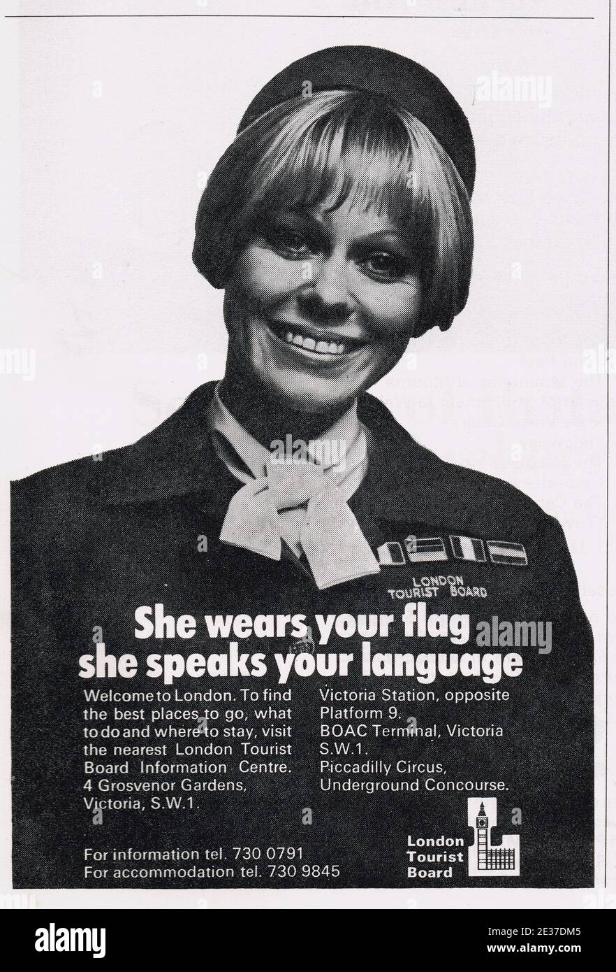 Advertisement for, In Britain Magazine, 1974 Stock Photo - Alamy