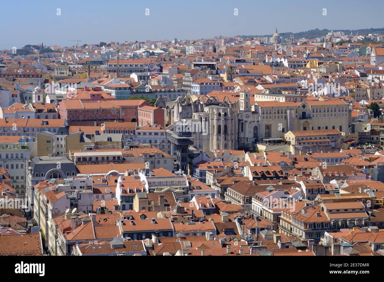 Rooftop view over the historic centre of Lisbon, Portugal Stock Photo ...