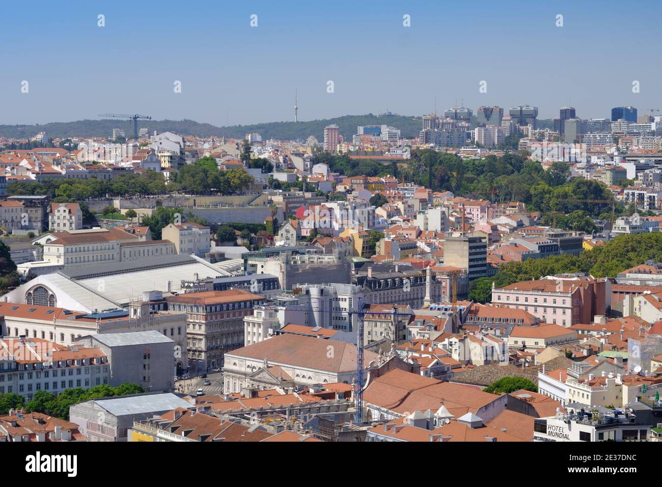 Rooftop view over the historic centre of Lisbon, Portugal Stock Photo ...