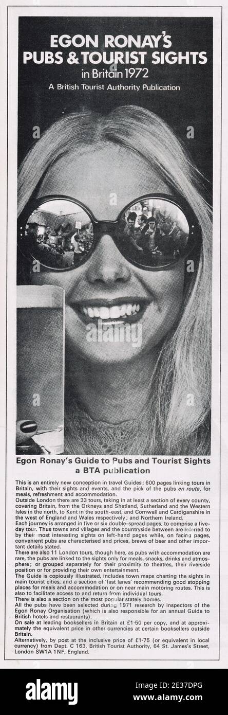 Advertisement for, In Britain Magazine, 1974 Stock Photo - Alamy