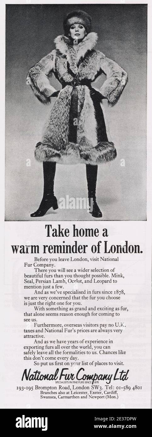 Advertisement for, In Britain Magazine, 1974 Stock Photo - Alamy