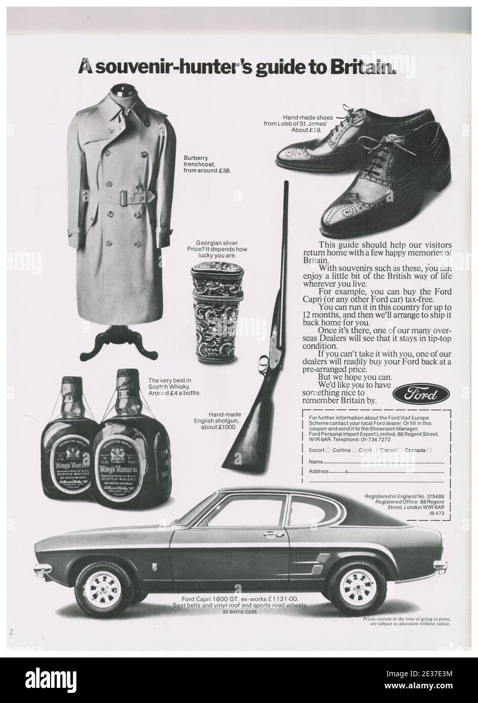 Advertisement In Britain Magazine, 1974 Stock Photo - Alamy