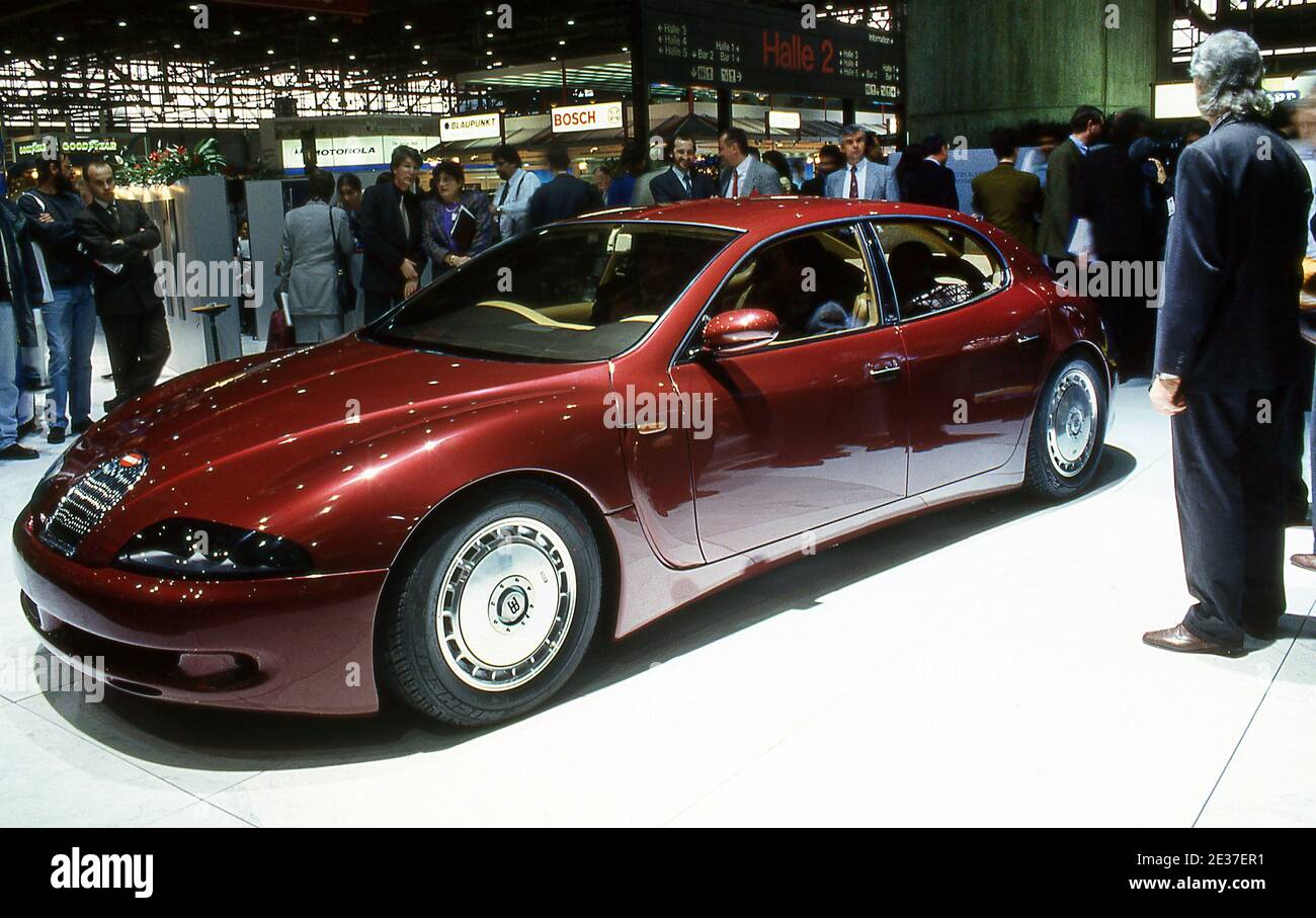 Bugatti EB 112 Concept Car at the Geneva Motor Show 1993 Stock Photo ...