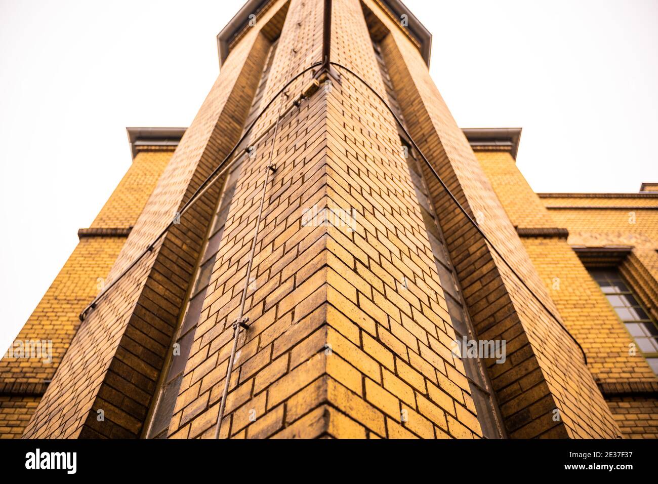 close up shot of brick wall of factory Stock Photo - Alamy