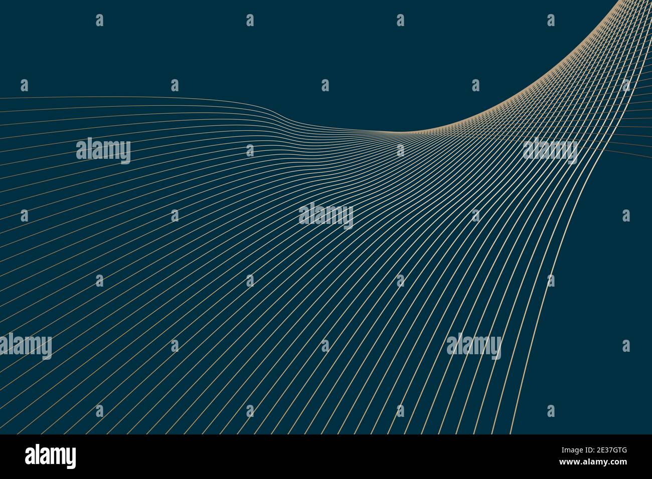 An amazing illustration with wavy lines in blue and yellow colors Stock ...