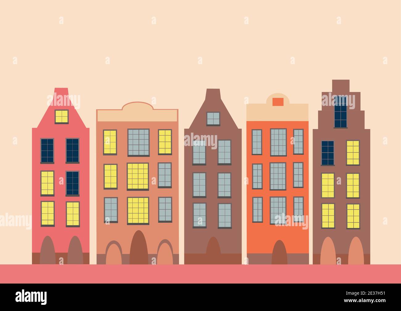 Vintage old-fashioned houses Stock Vector Image & Art - Alamy