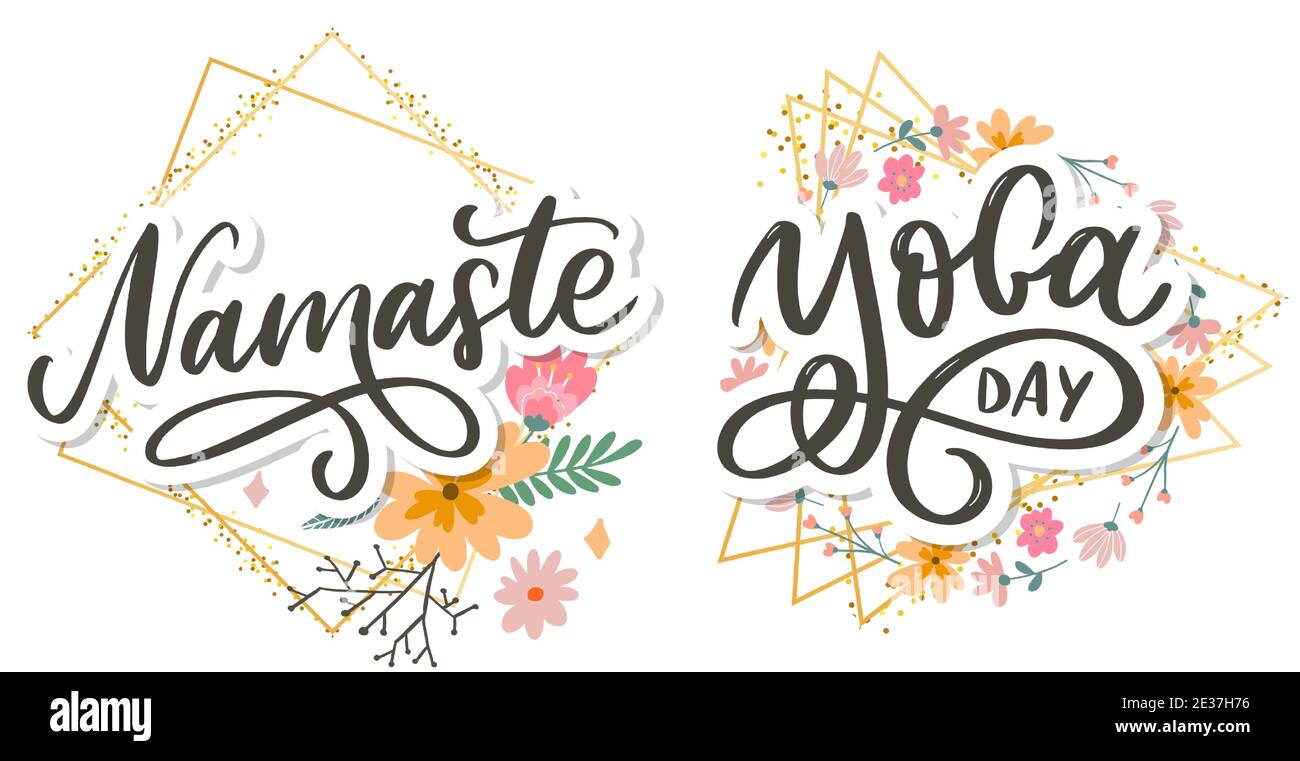 Hand drawn namaste card. Hello in hindi. Ink illustration. Hand drawn ...