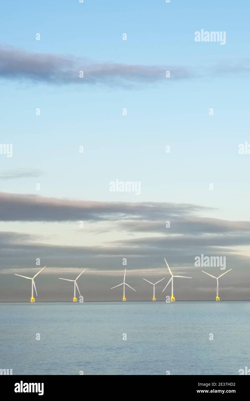 Wind Turbines in the North Sea near Aberdeen Stock Photo - Alamy