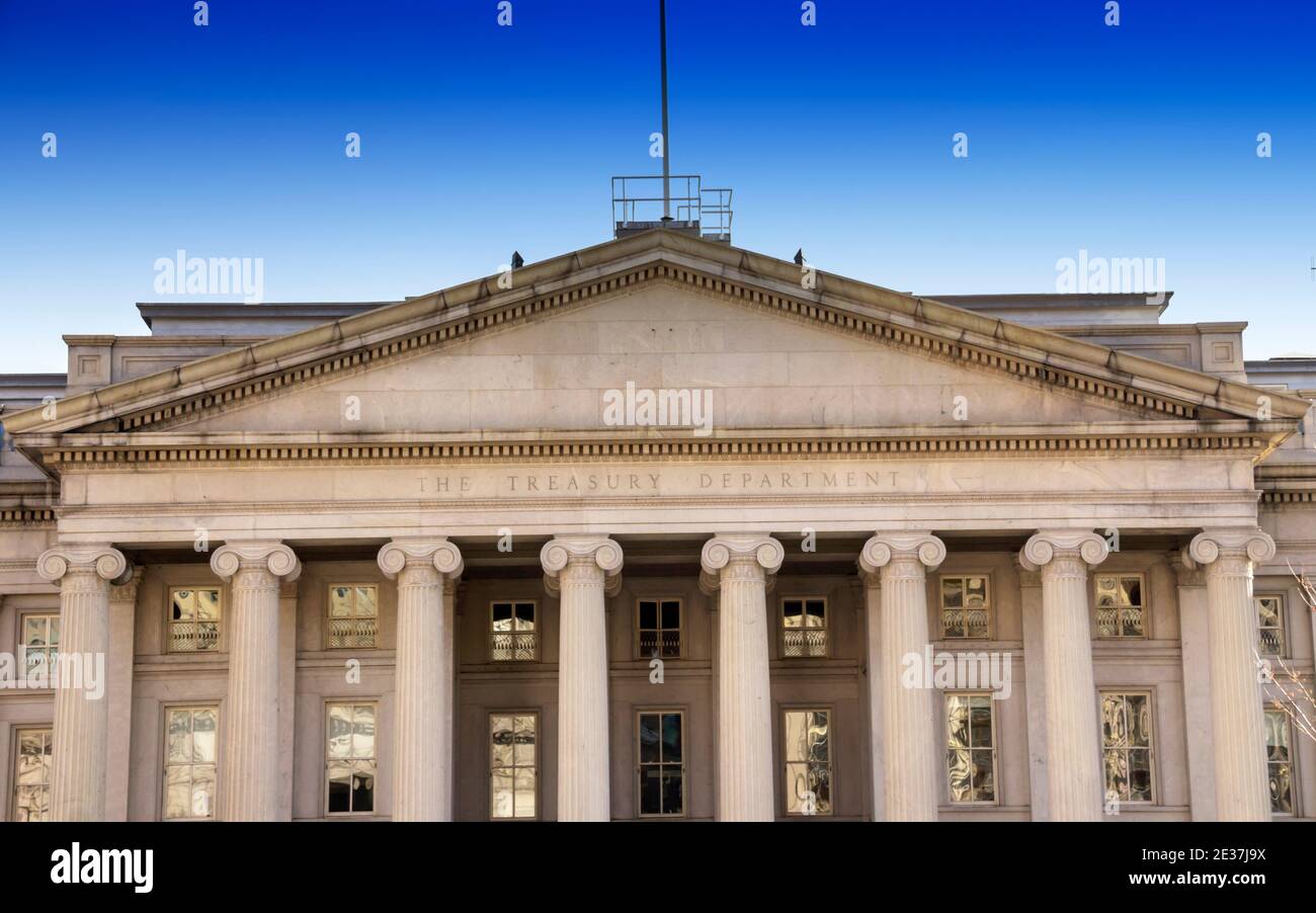 United States Treasury Department Building in Washington, DC Stock ...
