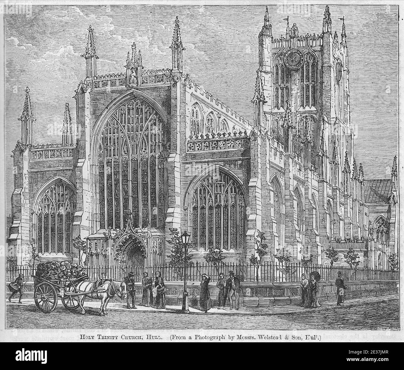 Holy Trinity Church, Hull, UK. An etching, engraving or lithograph from ...