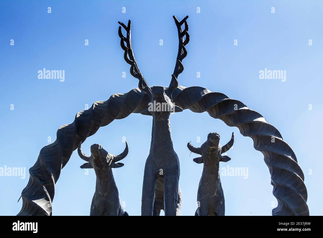 ANKARA, TURKEY: Hittite Sun sculpture in Sihhiye Square, Ankara Stock ...