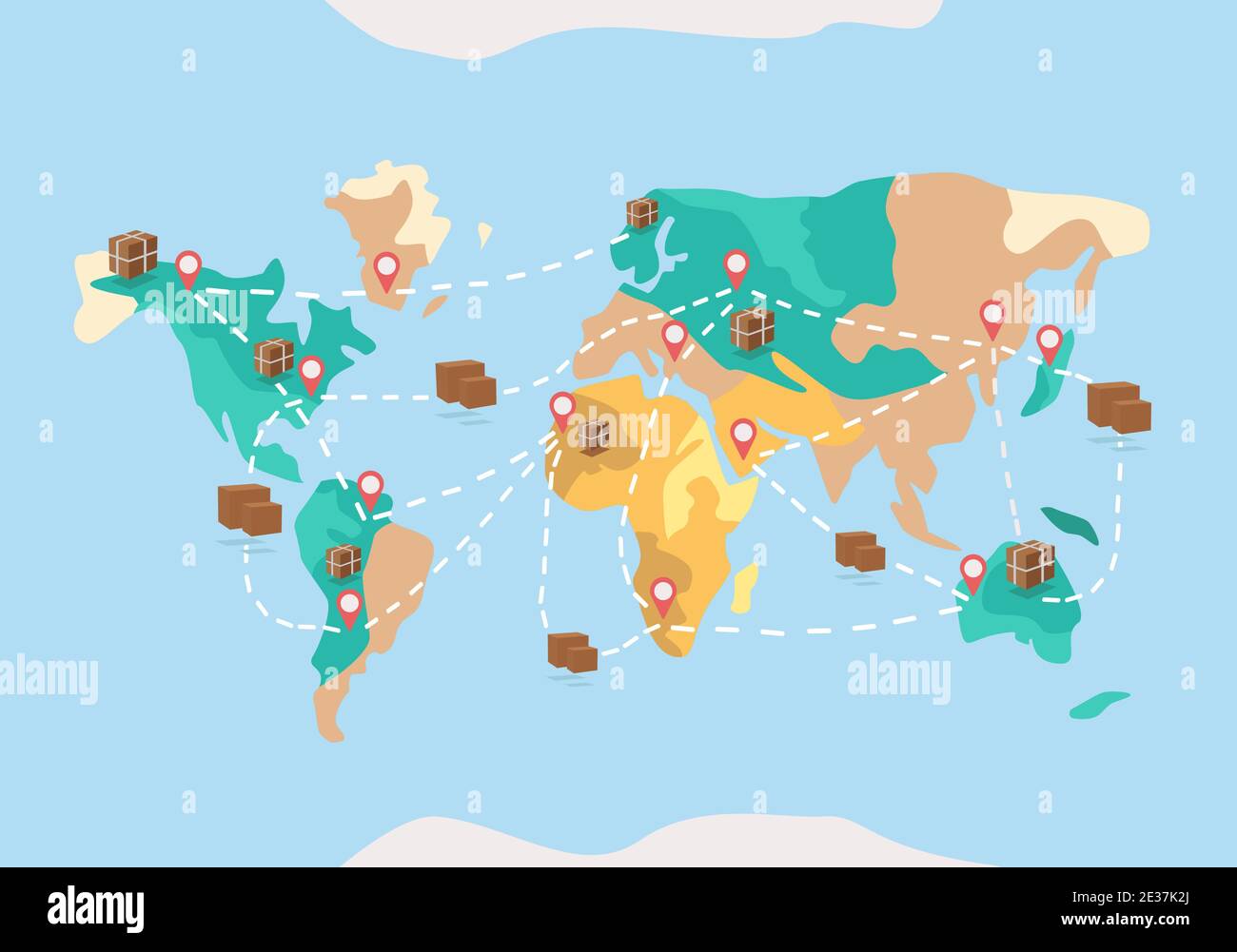 Worldwide delivery of goods and global commerce Stock Vector Image ...