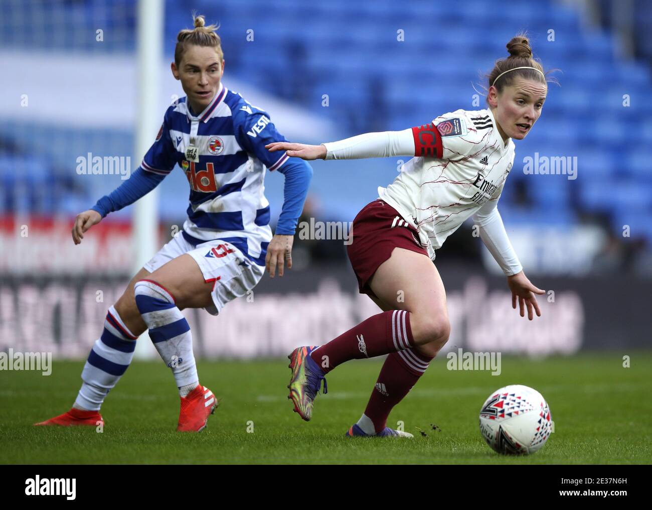 Reading's Jess Fishlock (left) and Arsenal's Kim Little battle for the ...