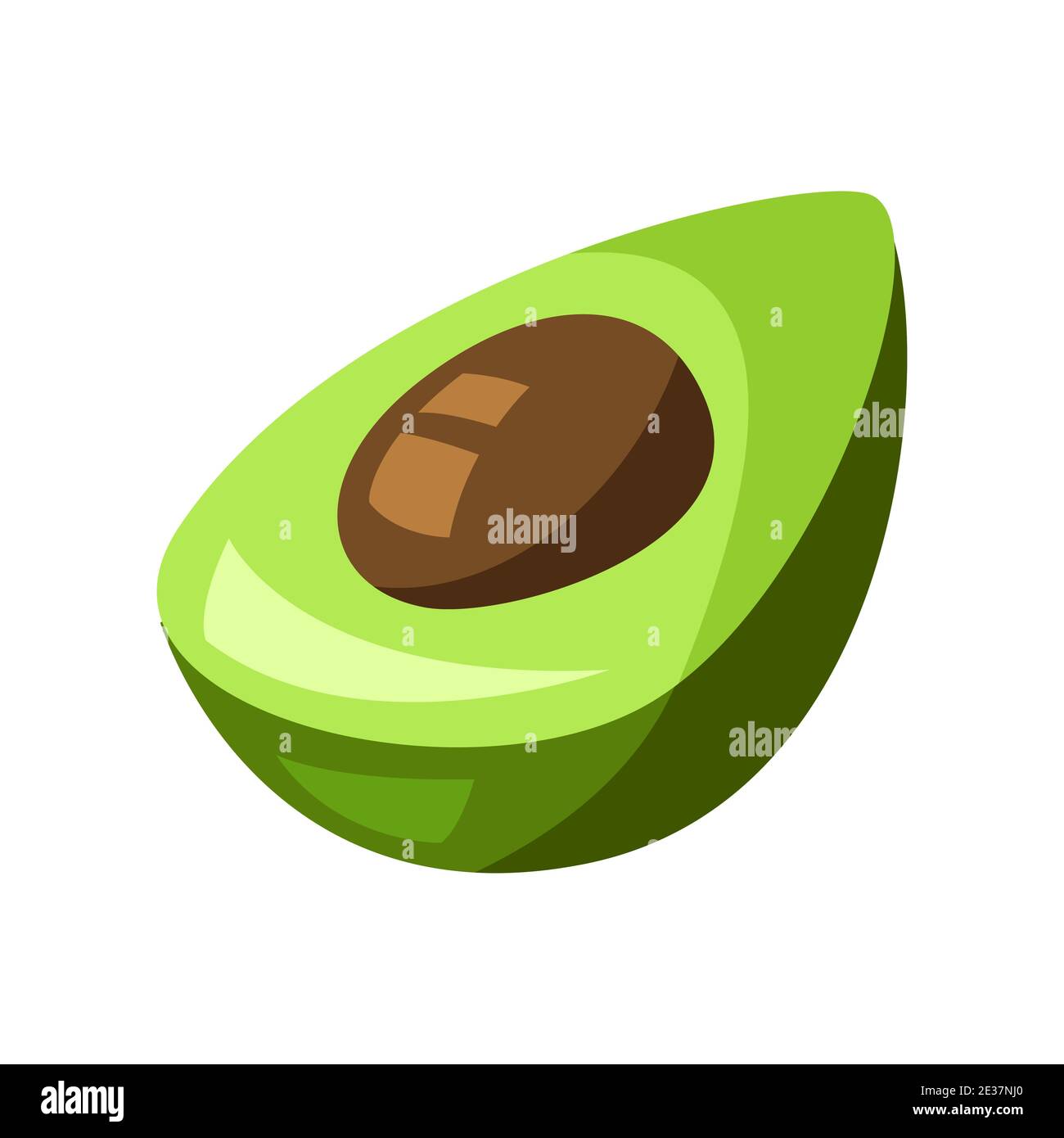 Half an avocado isolated Stock Vector Images - Alamy