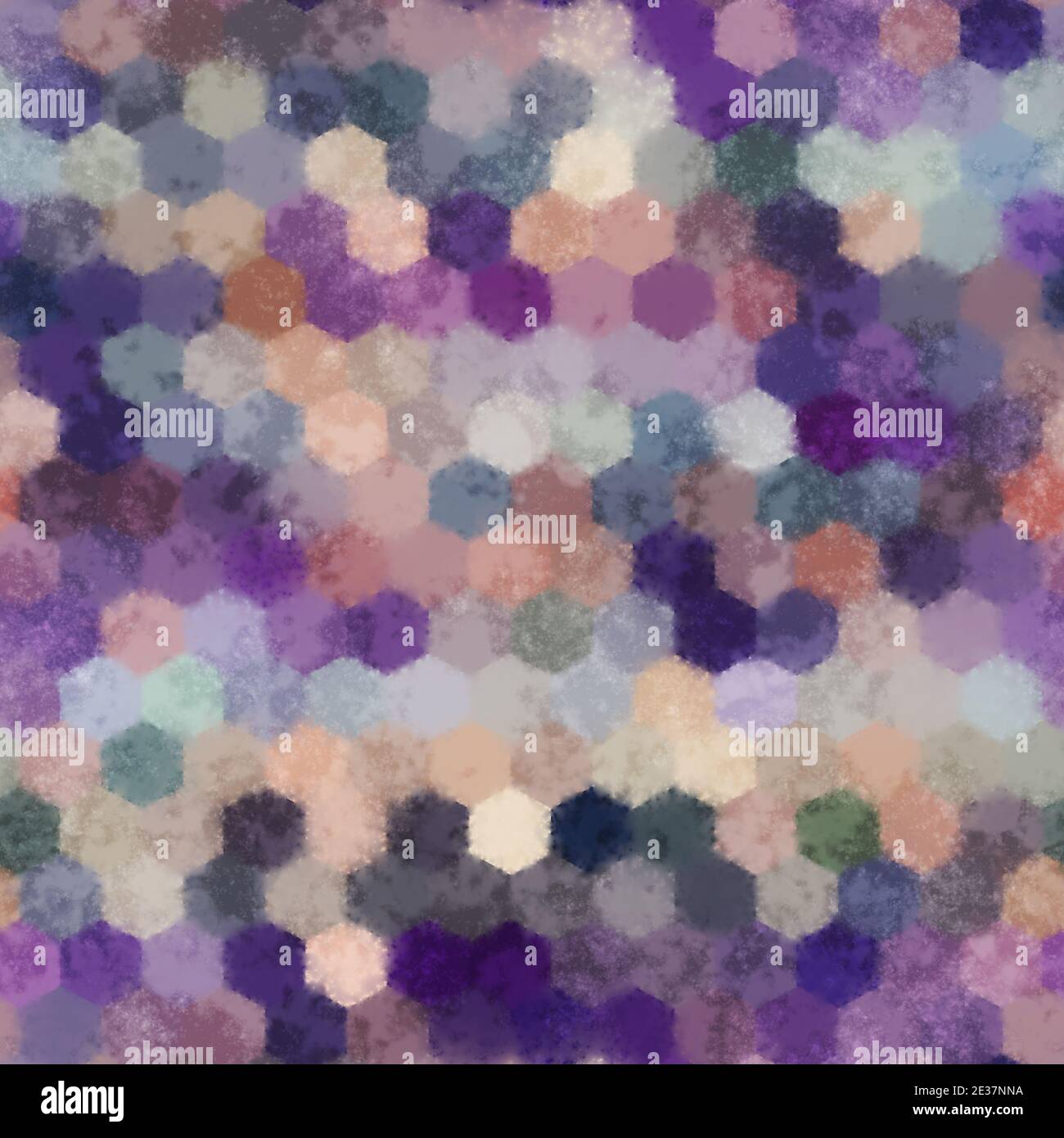 Seamless hexagon geo grid colorful grungy pattern Stock Photo - Alamy