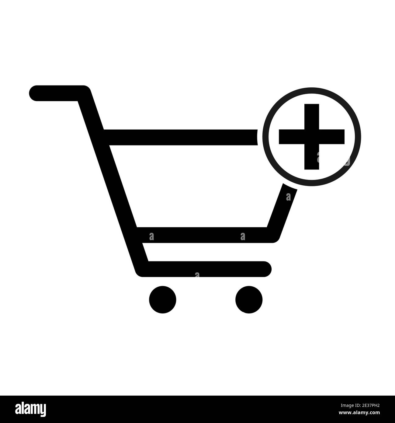 Shopping plus cart sale icon, market story shop vector illustration ...