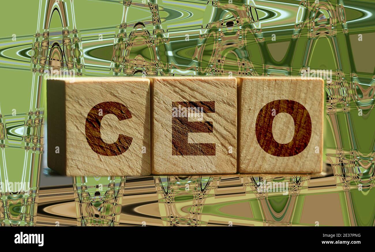 CEO letters on wooden blocks. Chief Executive Officer. Business boss ...