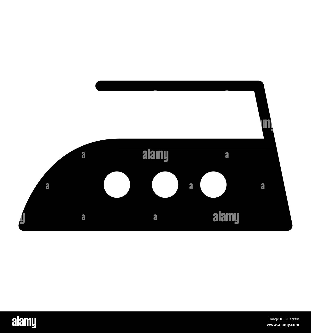 Iron black flat icon isolated on white background. High temperature ...