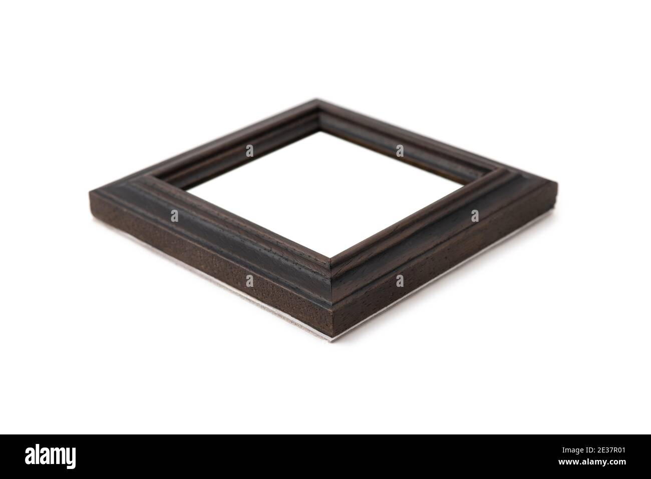 Vintage dark brown wooden photo frame isolated on white background ...