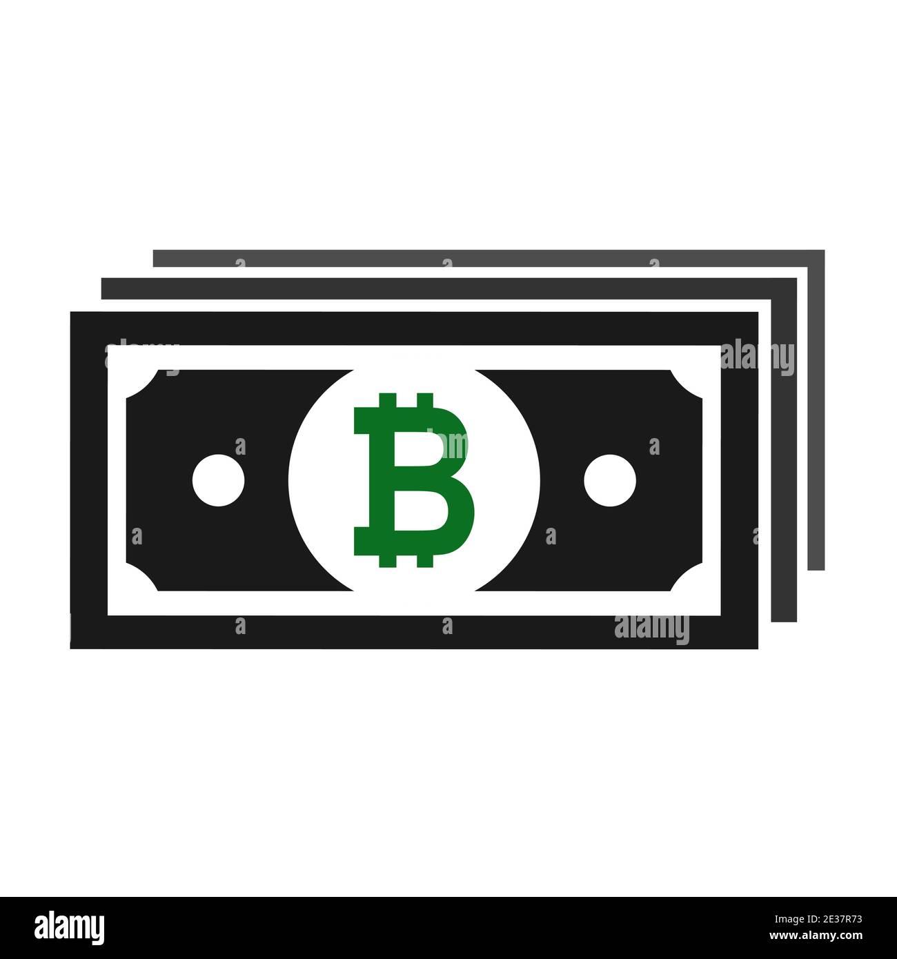 Bitcoin flat icon sign vector. Paper money symbol isolated on white ...