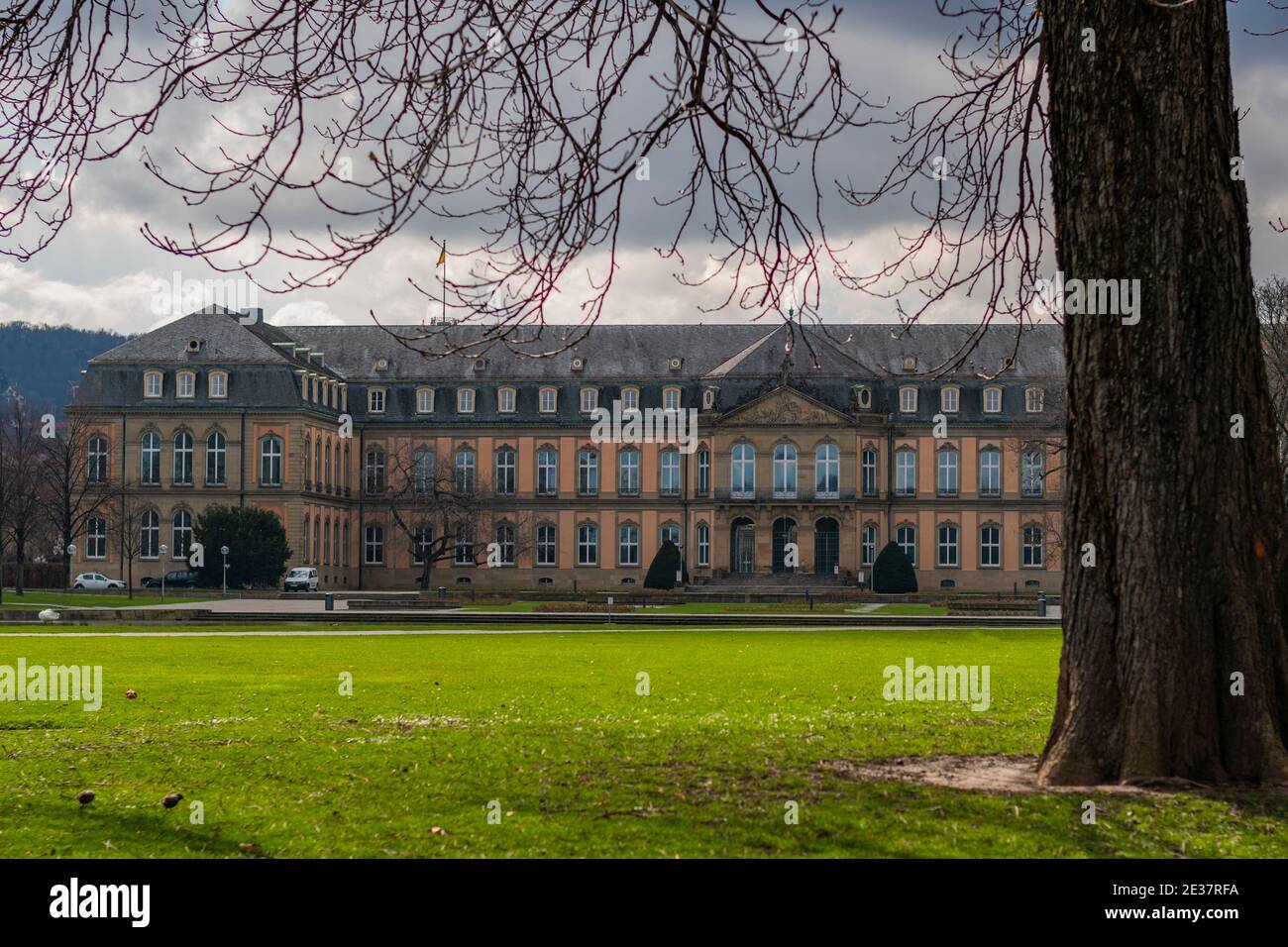 7 March 2020, Stuttgart, Germany - New Castle (Neues Schloss) on Caste ...