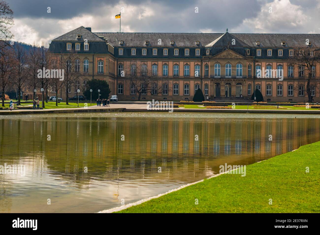7 March 2020, Stuttgart, Germany - New Castle (Neues Schloss) on Caste ...
