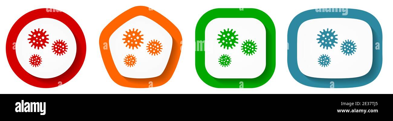 Virus, coronavirus, covid-19, infection vector icon set, flat design ...
