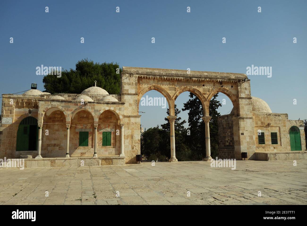 Beautiful architecture around the temple mount with blue skies Stock ...