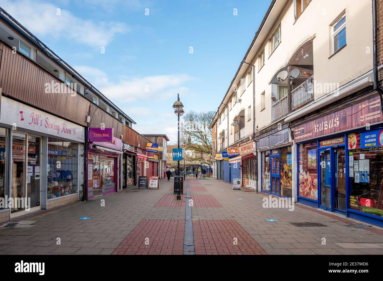 Crawley, January 17th 2021: The Broadwalk in Crawley town centre Stock ...