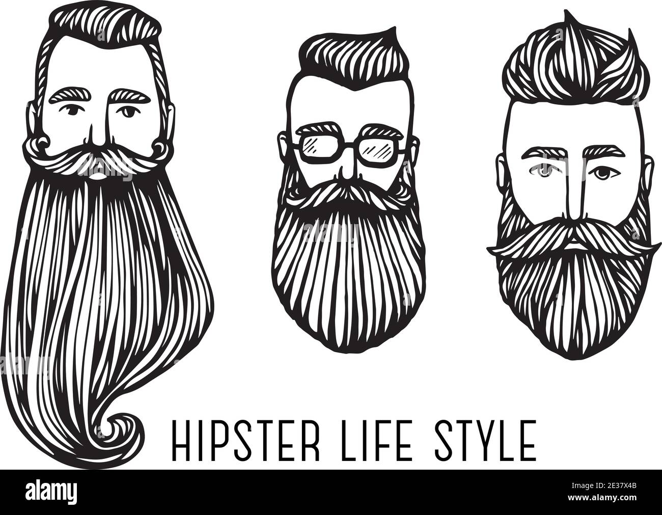 Hipster Beard Illustration